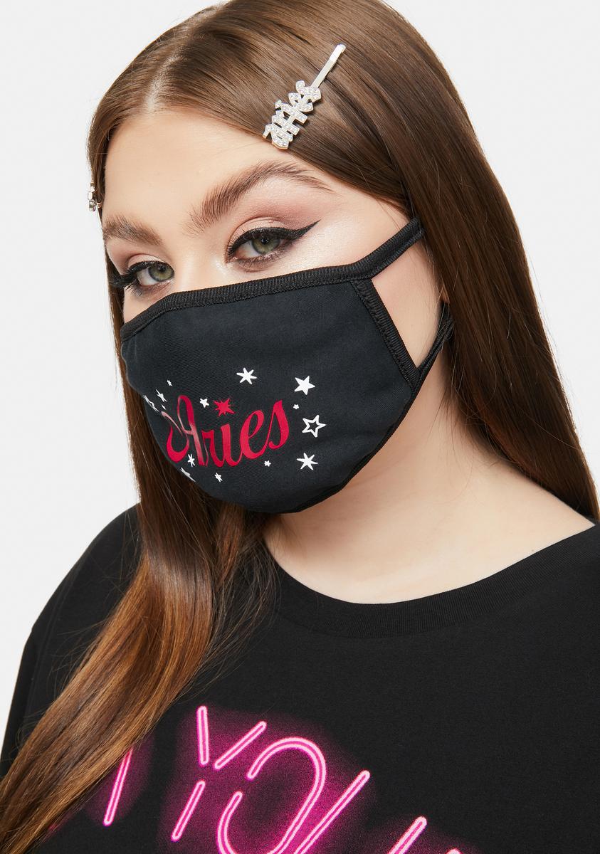 Aries Stars Graphic Face Mask - Black – Dolls Kill
