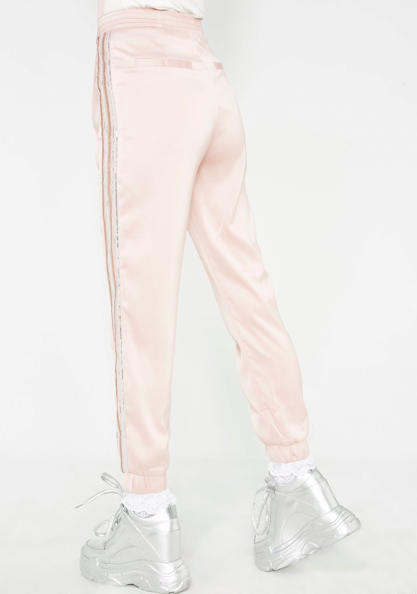 Satin Side Sequin Jogger Pants – Dolls Kill