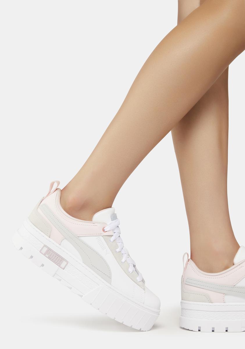 Puma Platform Sneakers - White/Pink – Dolls Kill