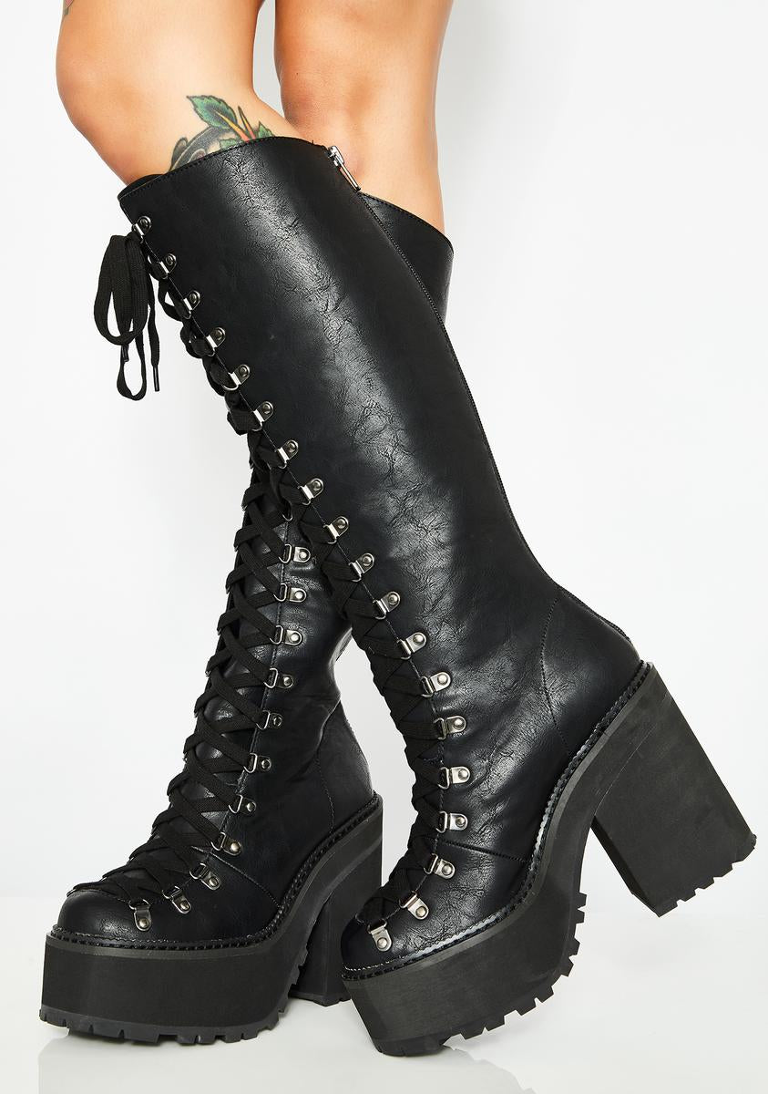Bloodletting Knee High Boots – Dolls Kill