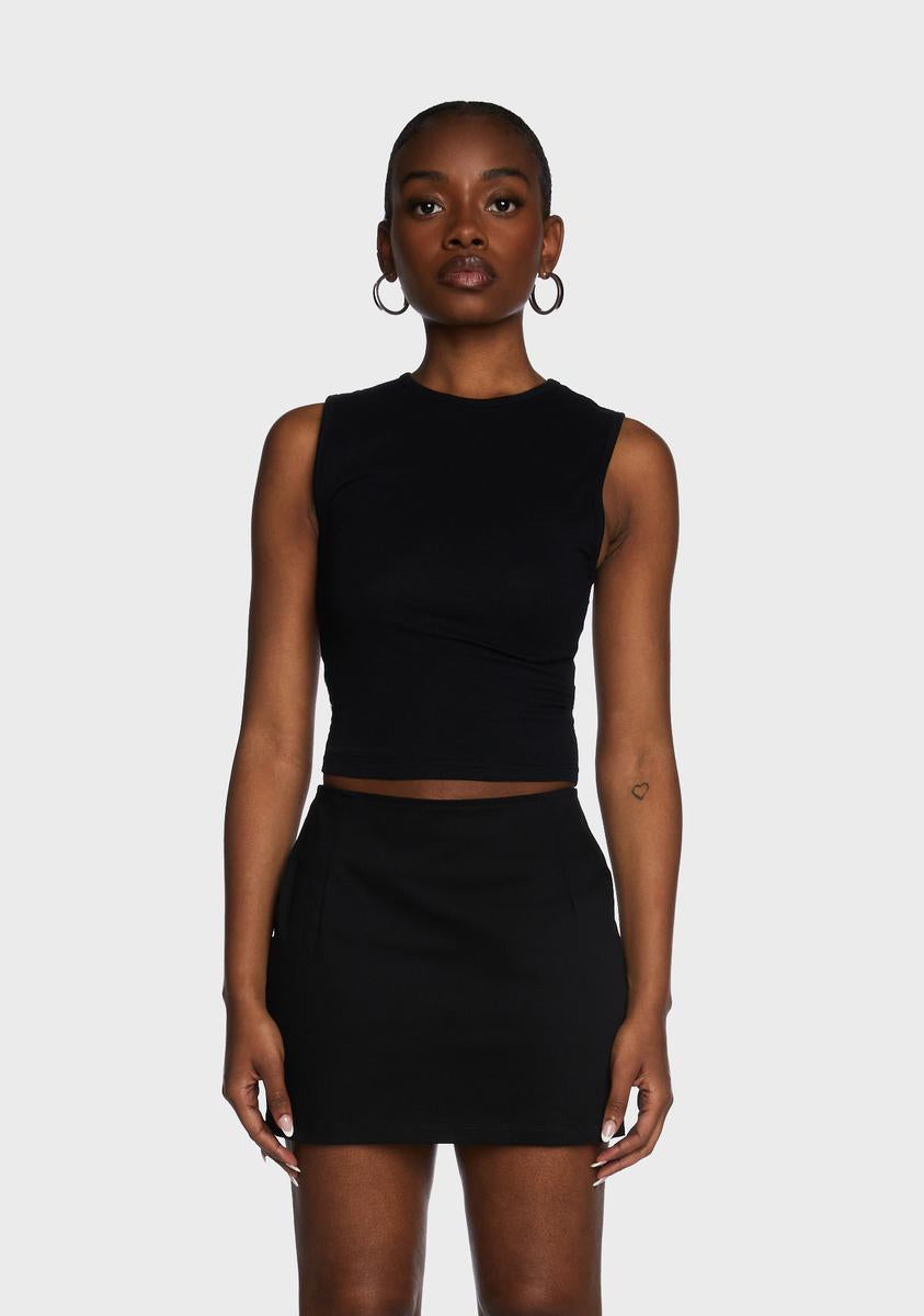 Motel Sleeveless Crop Top - Black – Dolls Kill