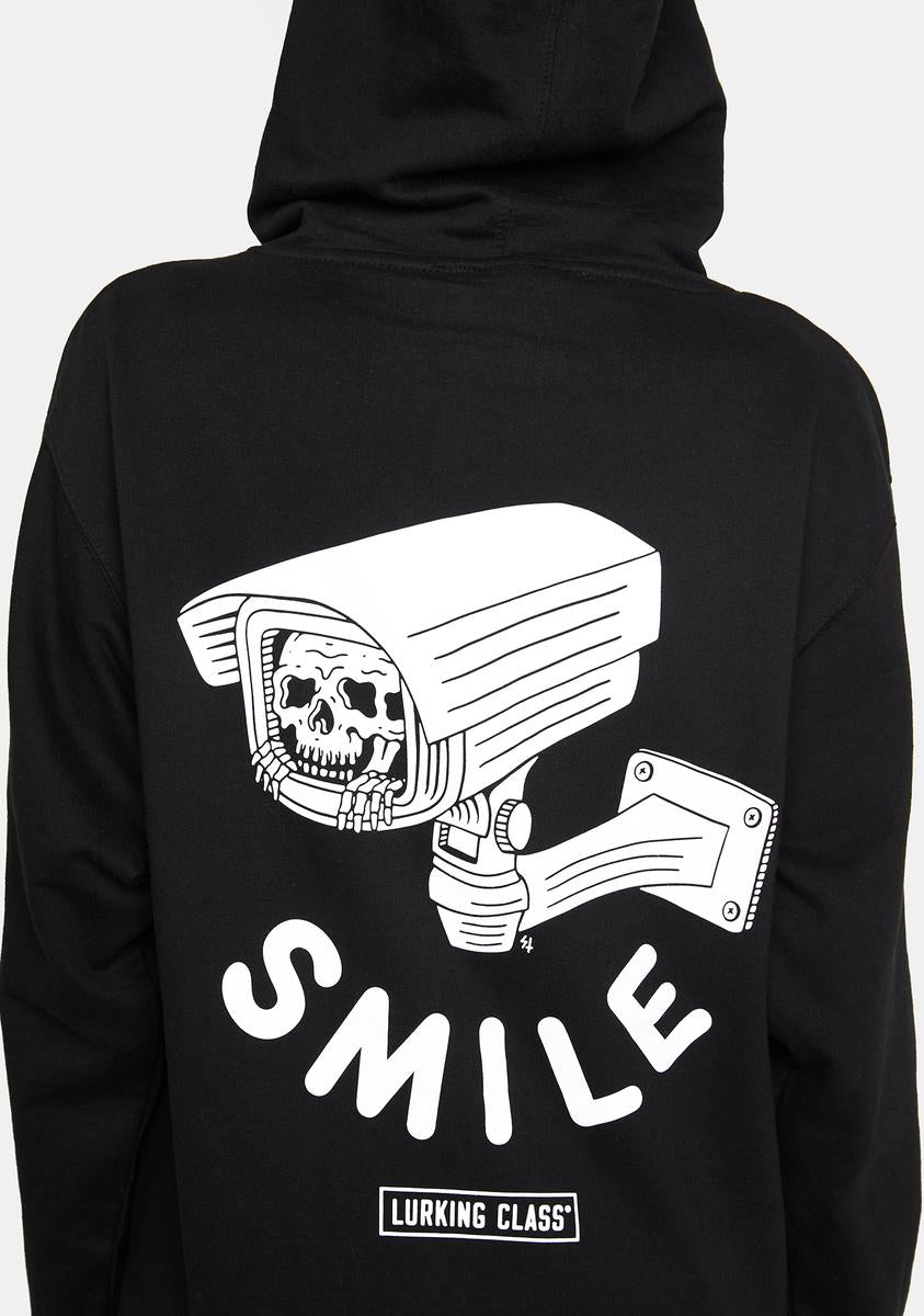 Lurking Class Smile Skeleton Graphic Pullover Hoodie - Black – Dolls Kill
