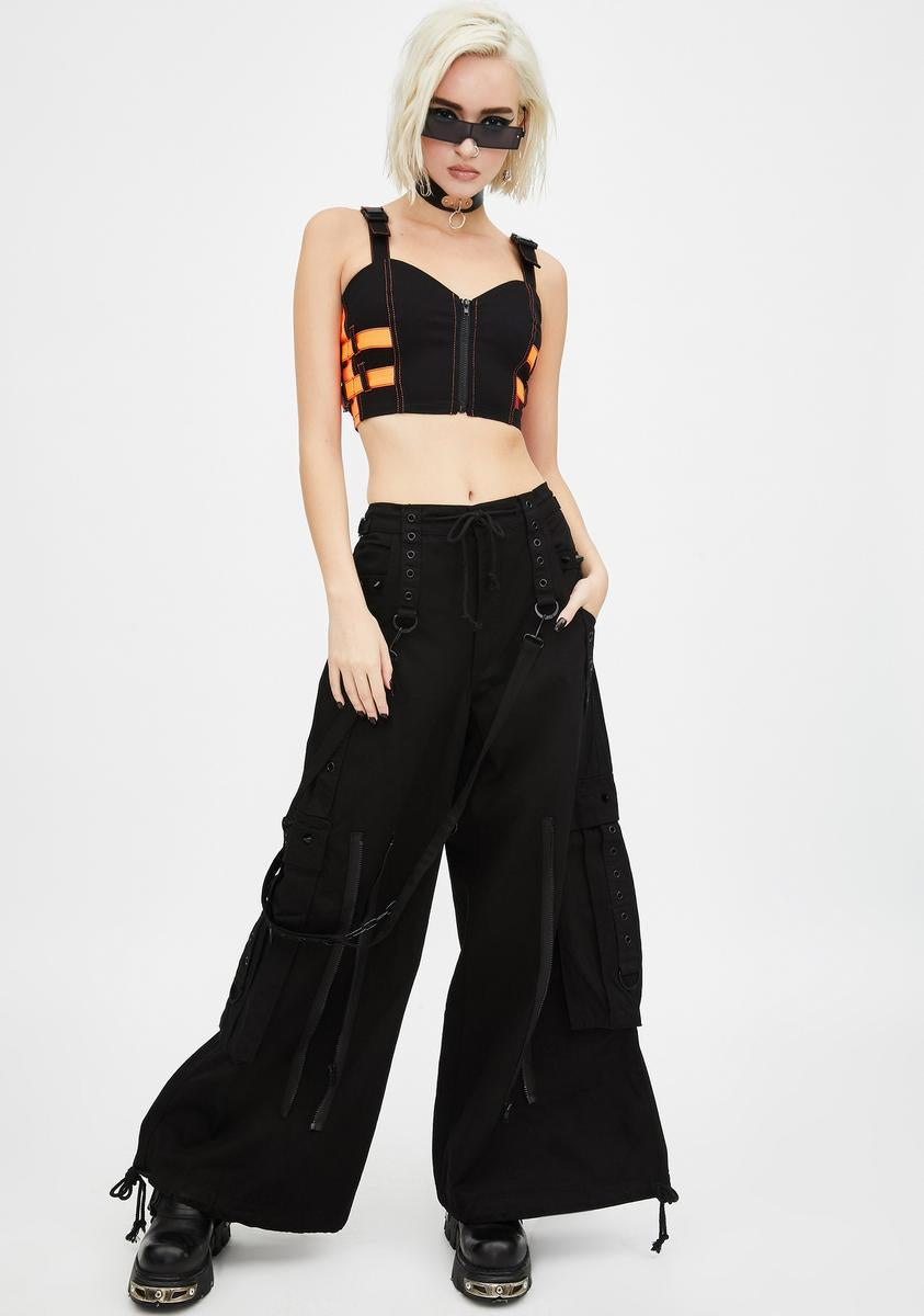 Tripp NYC Orange Buckle Crop Top – Dolls Kill