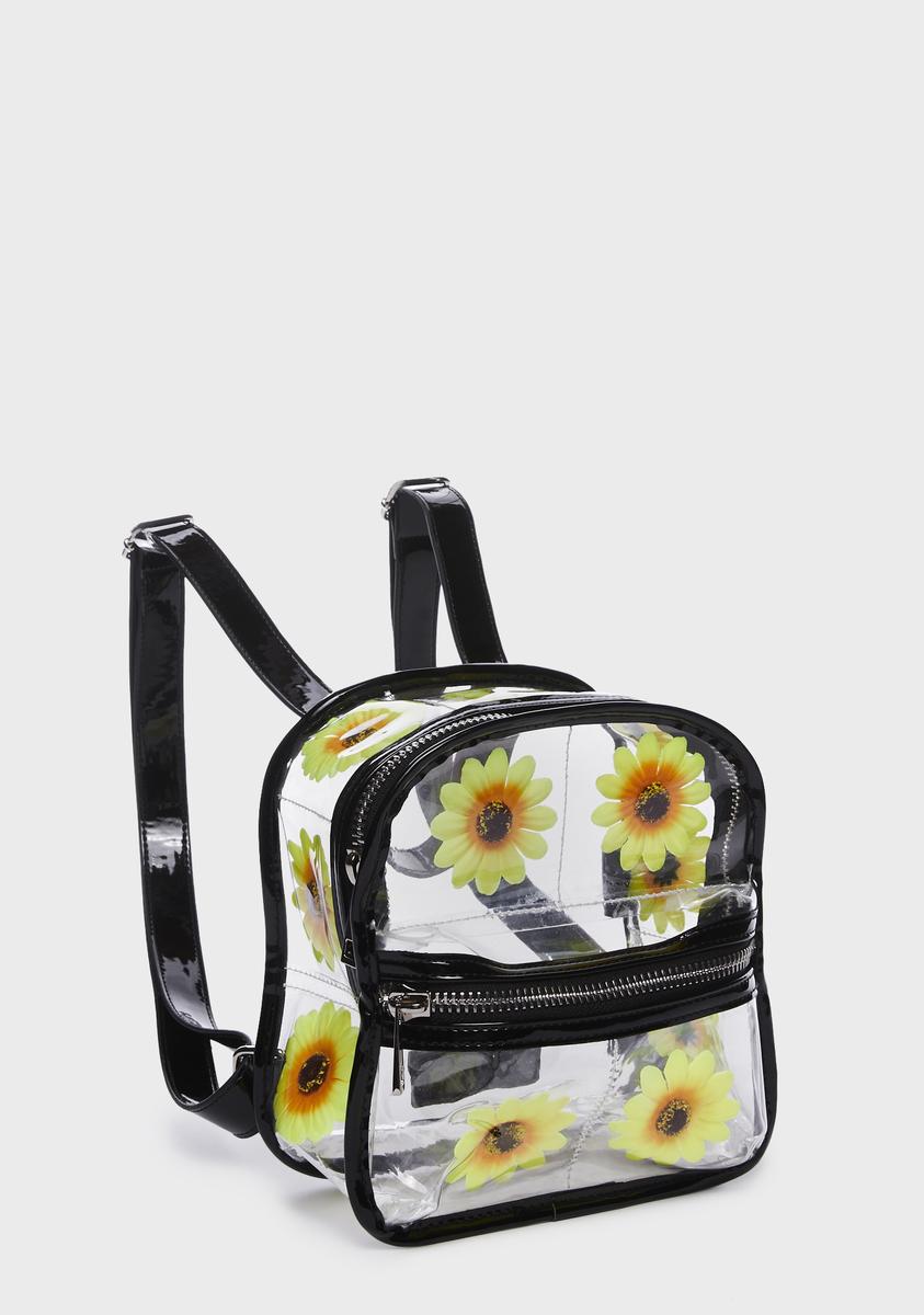 Current Mood Clear Vinyl Daisy Mini Backpack - Black – Dolls Kill