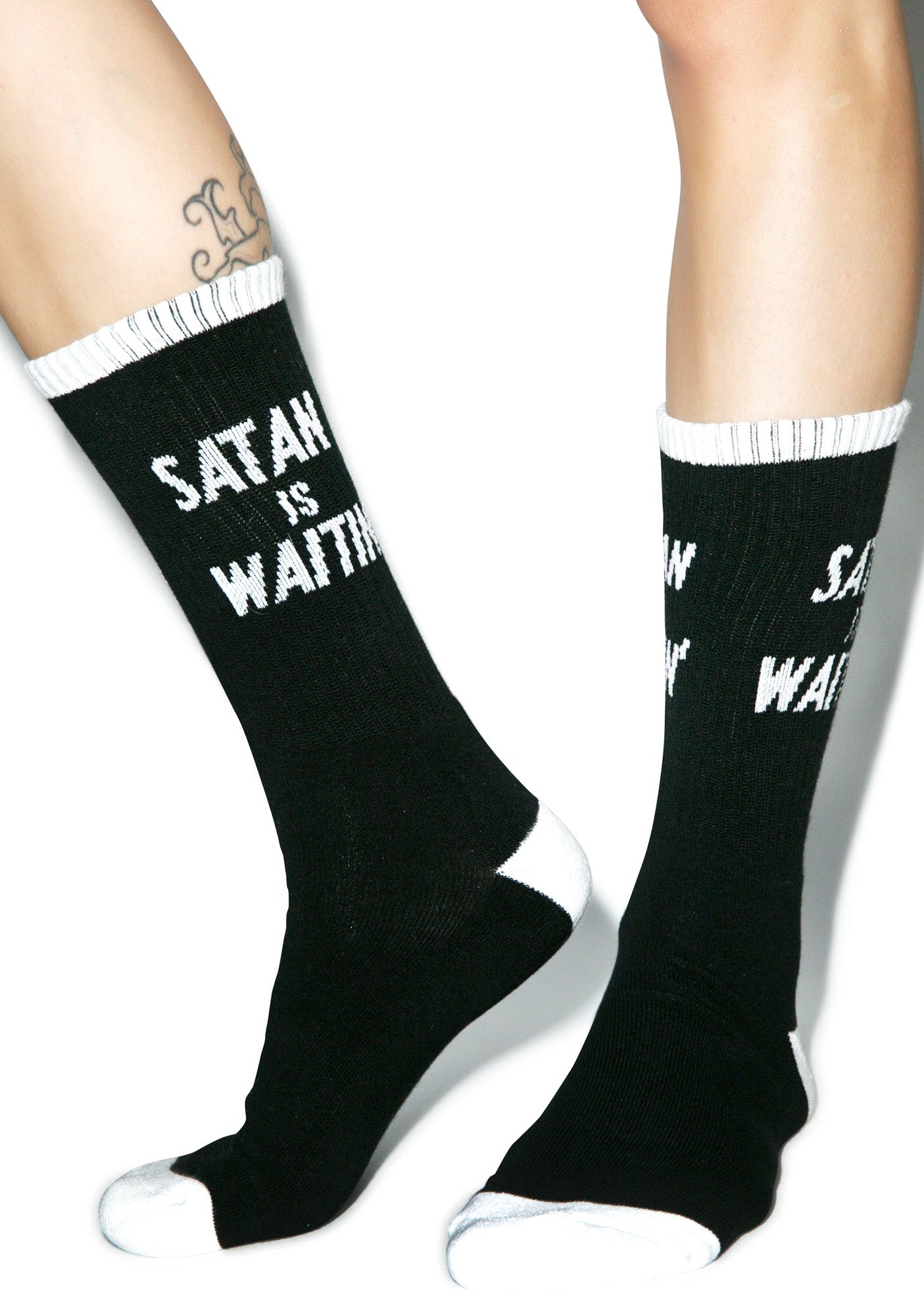 Satan Is Waitin' Raven Socks – Dolls Kill