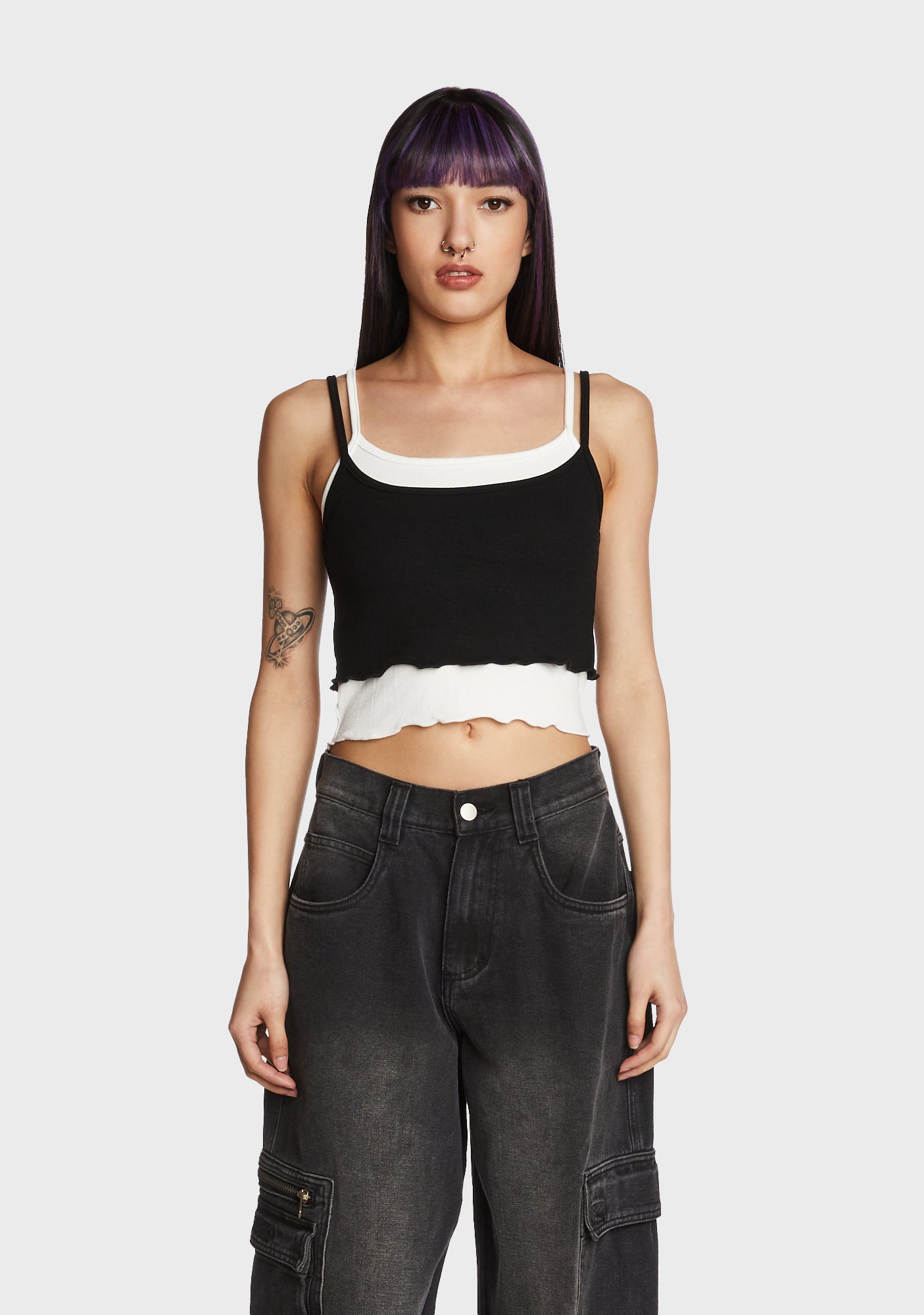 Knit Ribbed Crop Tank Top - Black – Dolls Kill
