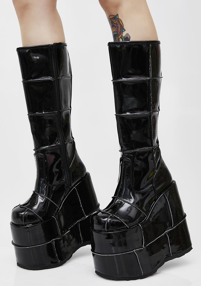 Patent Stack Platform Boots – Dolls Kill