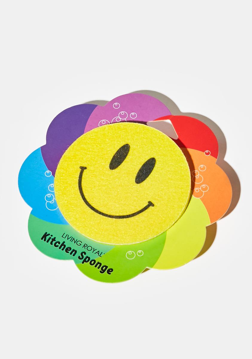 Smiley Face Kitchen Sponge - Yellow – Dolls Kill