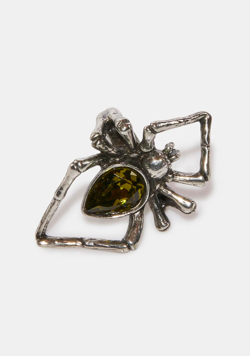 Alchemy England Spider Emerald Ring - Silver – Dolls Kill