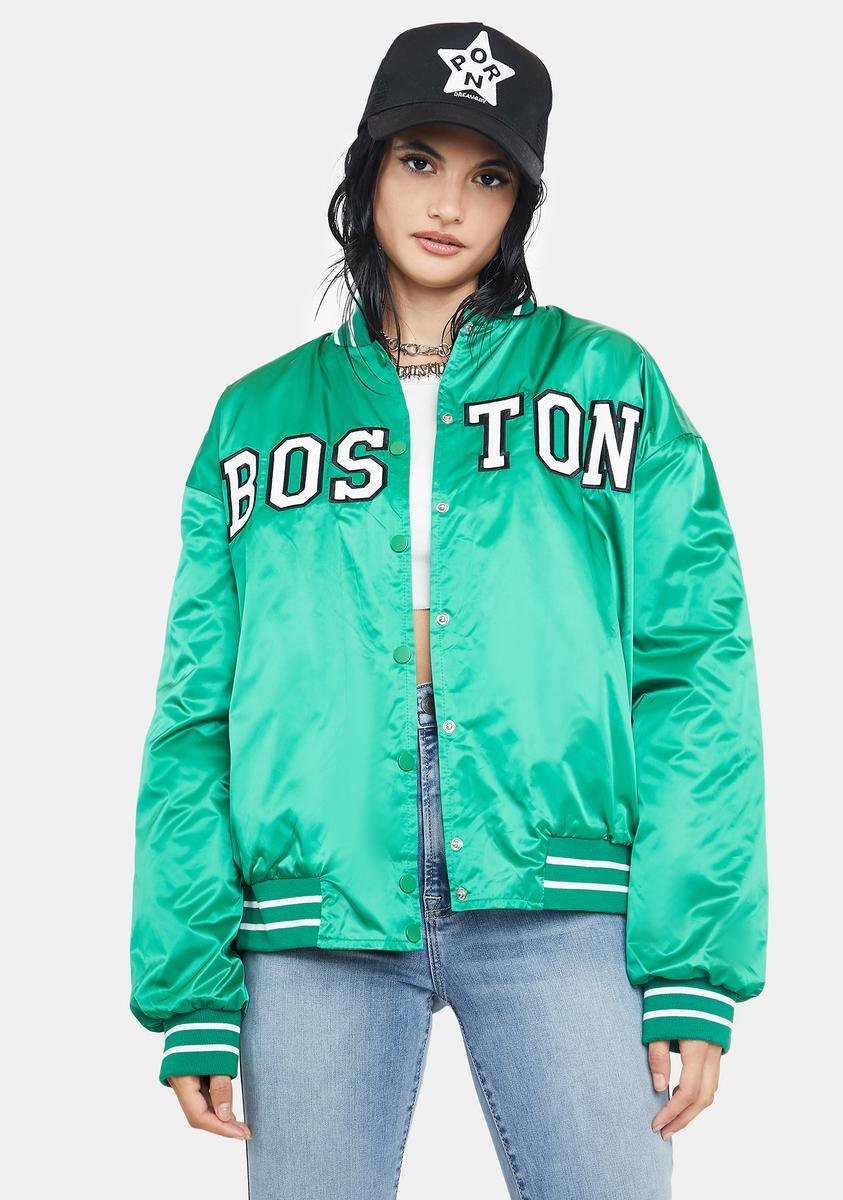 Edikted Baseball Boston Jacket - Green – Dolls Kill