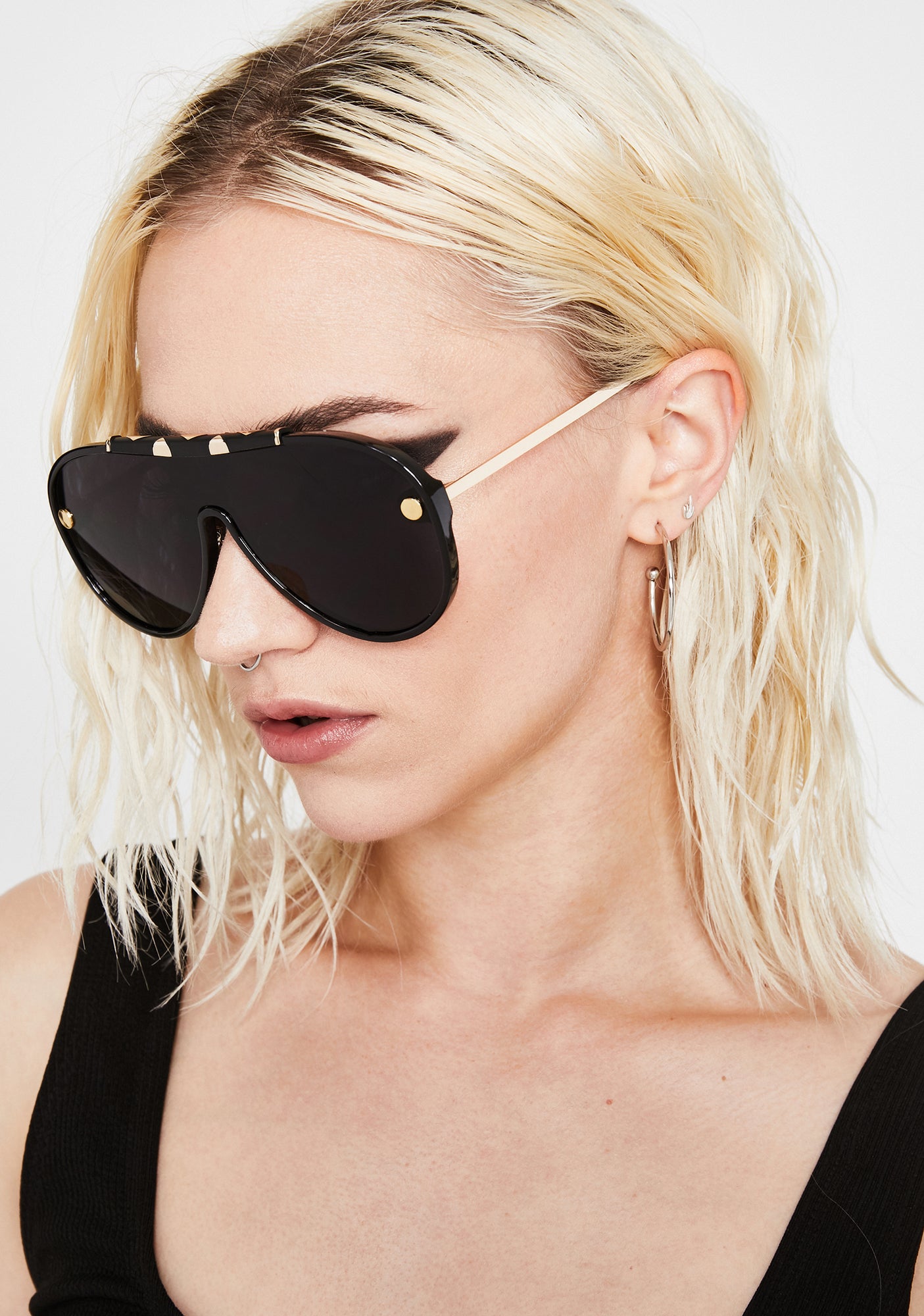 Dark Ready To Takeoff Aviator Sunglasses – Dolls Kill