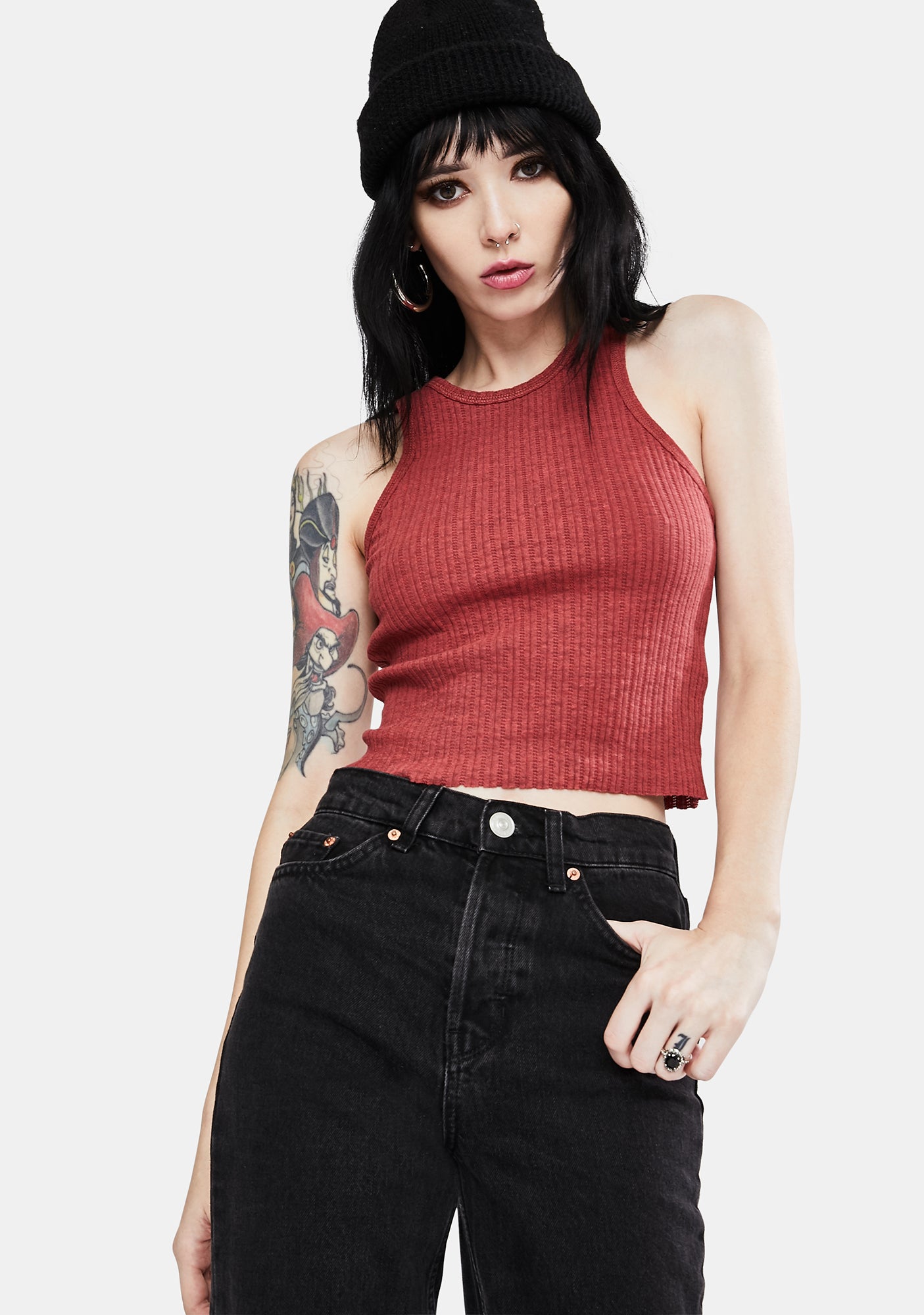 Brick Ribbed Tank Top – Dolls Kill