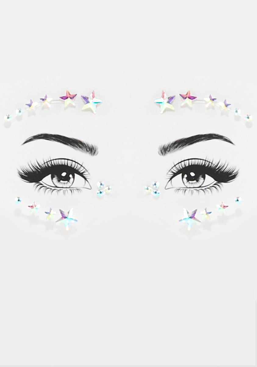 Star Shaped Face Jewels - Silver – Dolls Kill