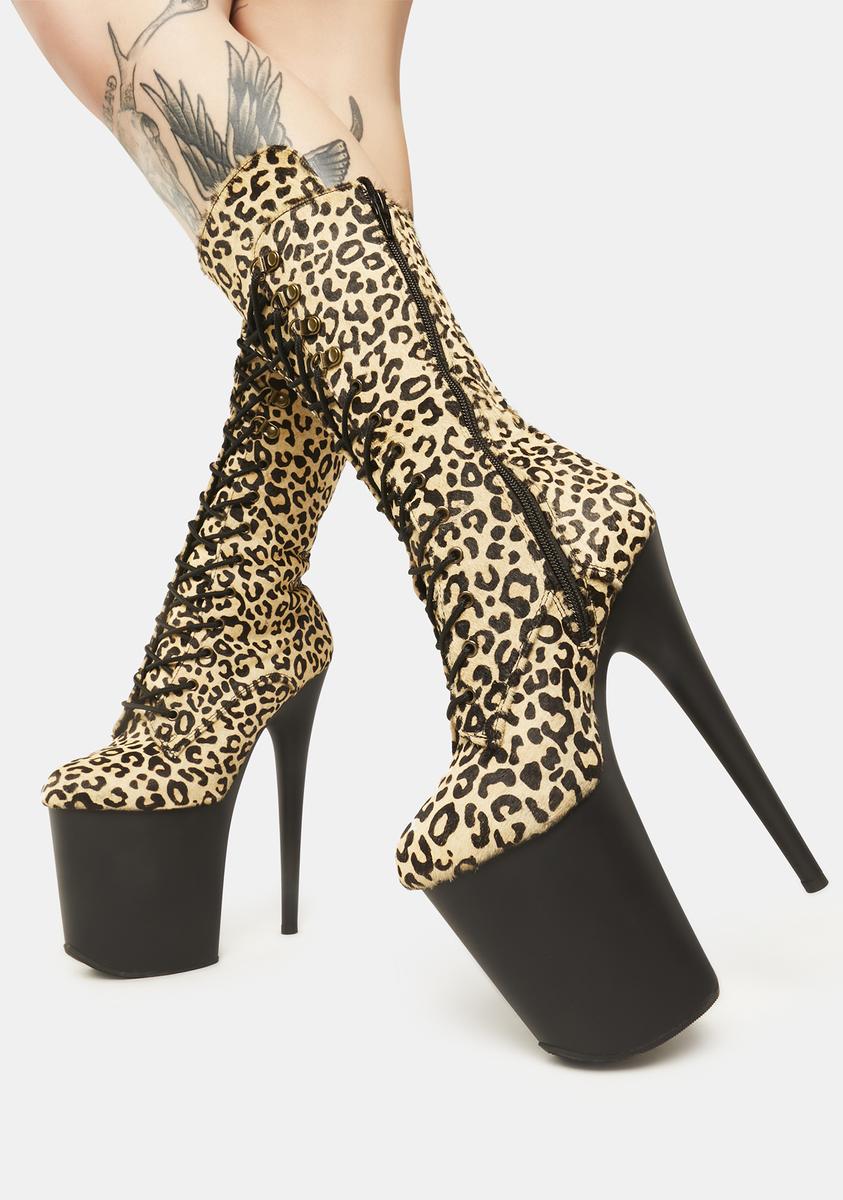 Pleaser Leopard Print Platform Stiletto Heels – Dolls Kill