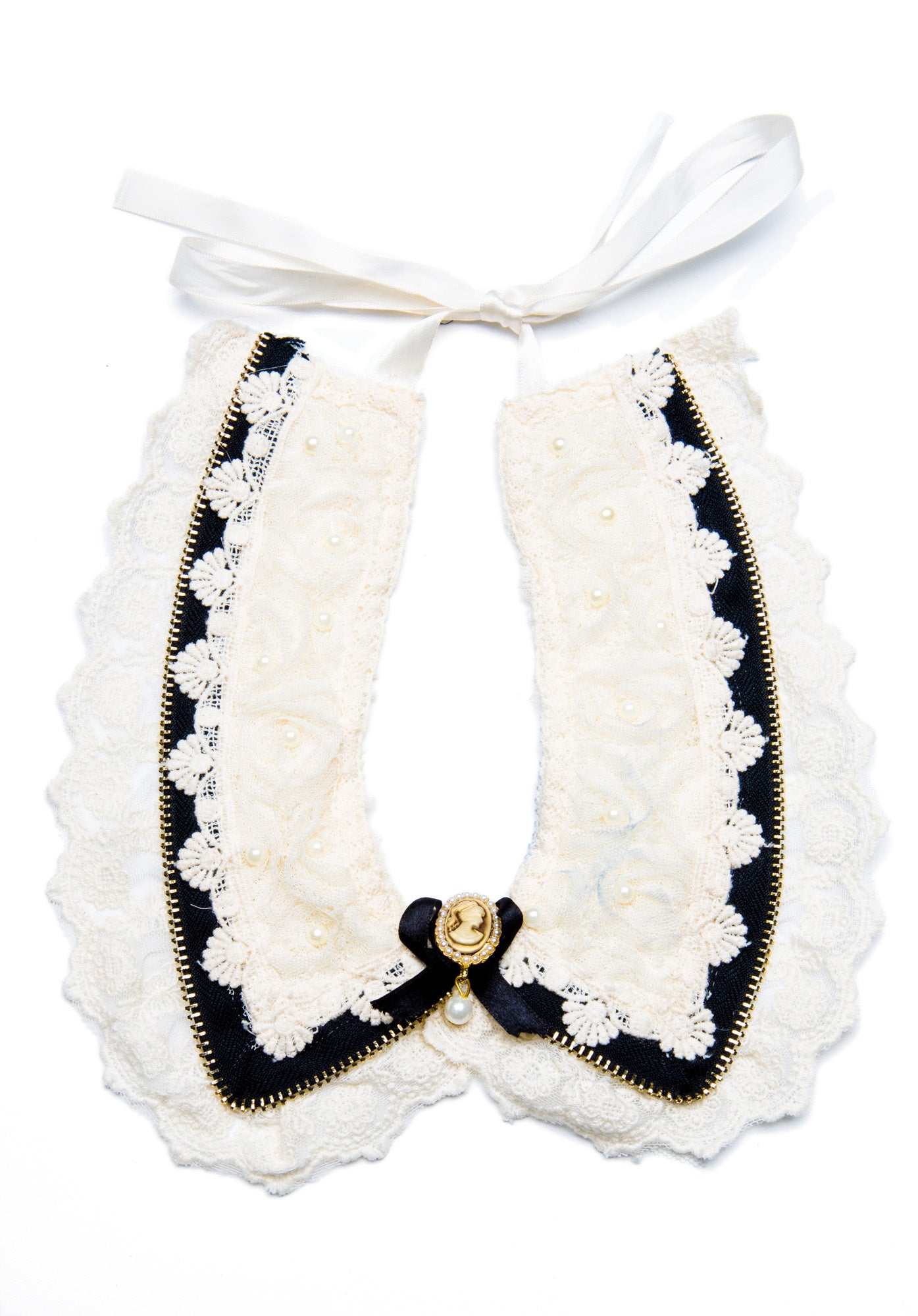 Amandine Lace Zipper Collar Necklace – Dolls Kill
