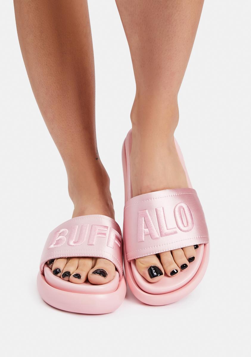 Buffalo Pink Metallic Reggie Platform Slides – Dolls Kill