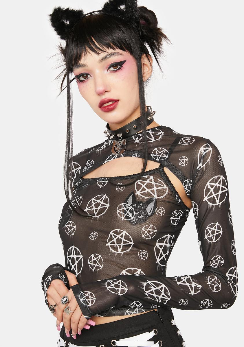 The Grave Girls Pentagram Tank And Shrug Set - Black – Dolls Kill