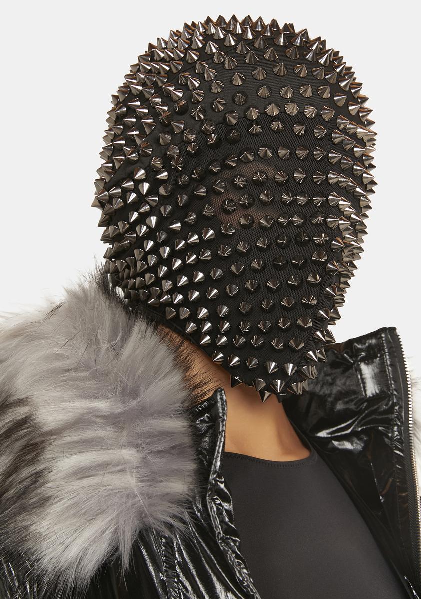 Spiked Mesh Full Face Mask - Black/Silver – Dolls Kill